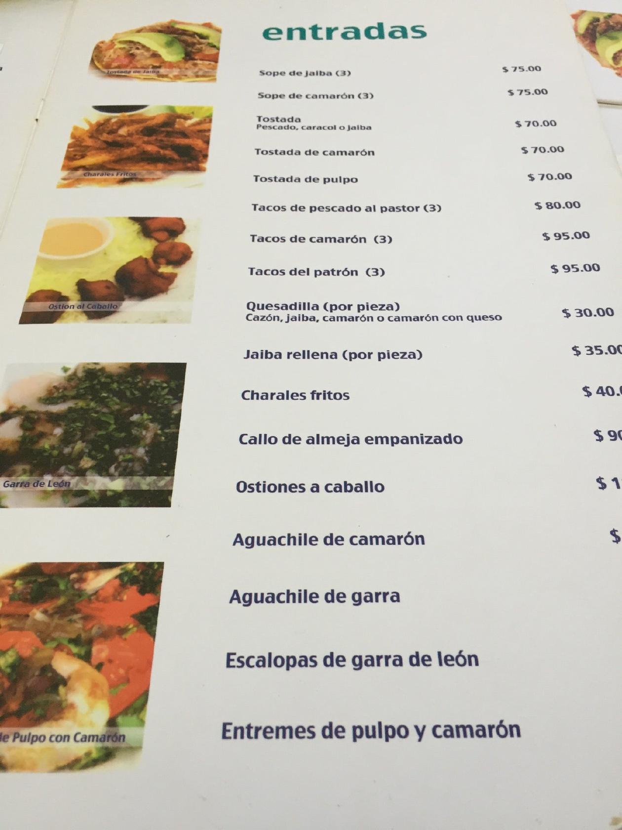 Carta del restaurante Boca del Rio, Ciudad del México, Av. Ribera del ...