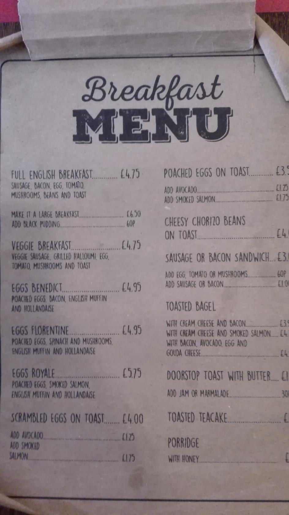 Menu at Peckish Cafe, Albrighton