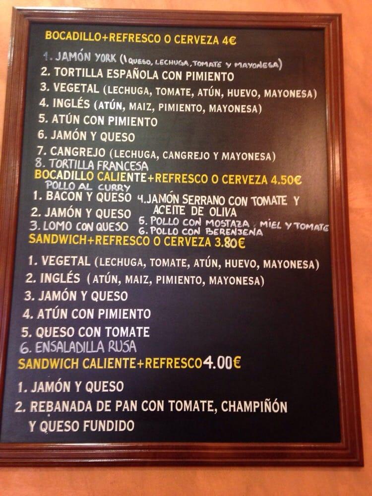 Carta de Querétaro Cafetería, Madrid