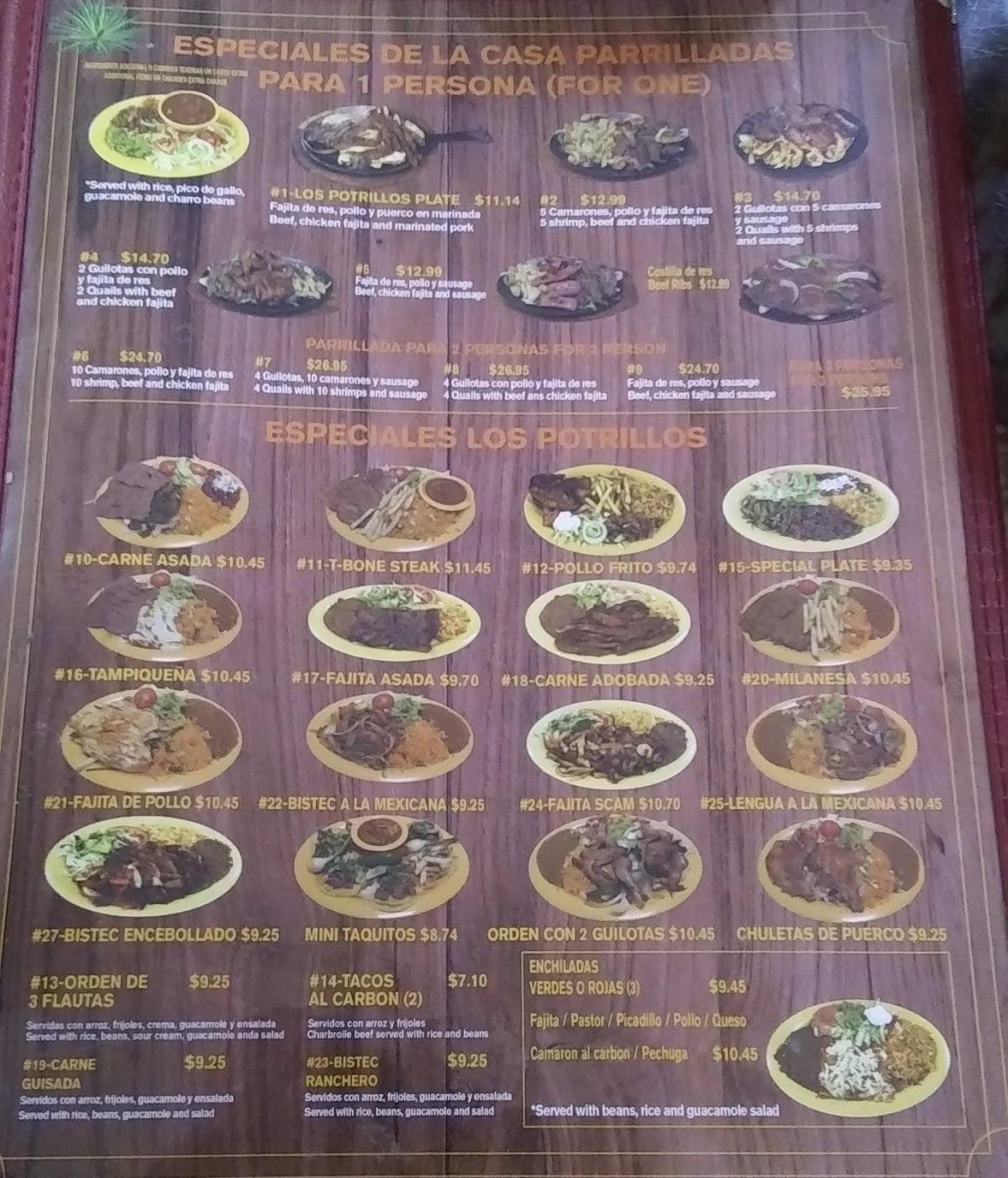 Menu at Taqueria Los Potrillos restaurant, Houston, S Post Oak Rd #4
