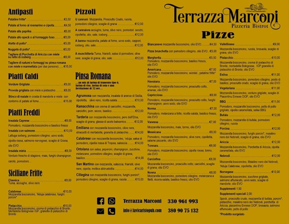 Menu da Terrazza Marconi ristorante, Trecastagni