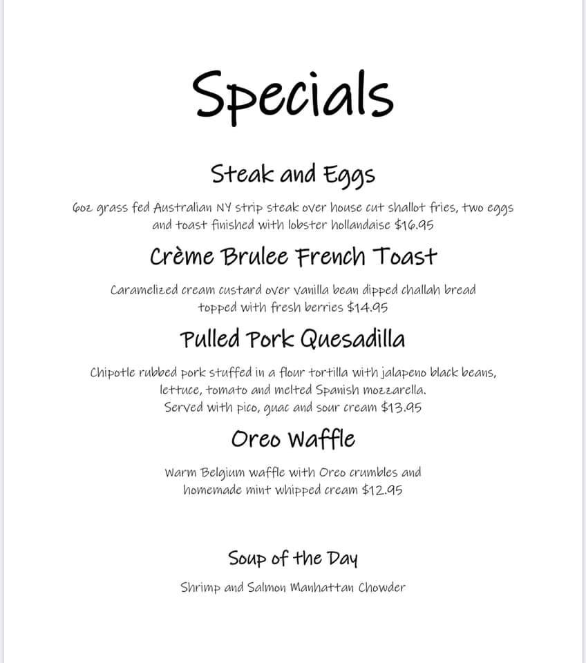 Menu at The Plate restaurant, Milford
