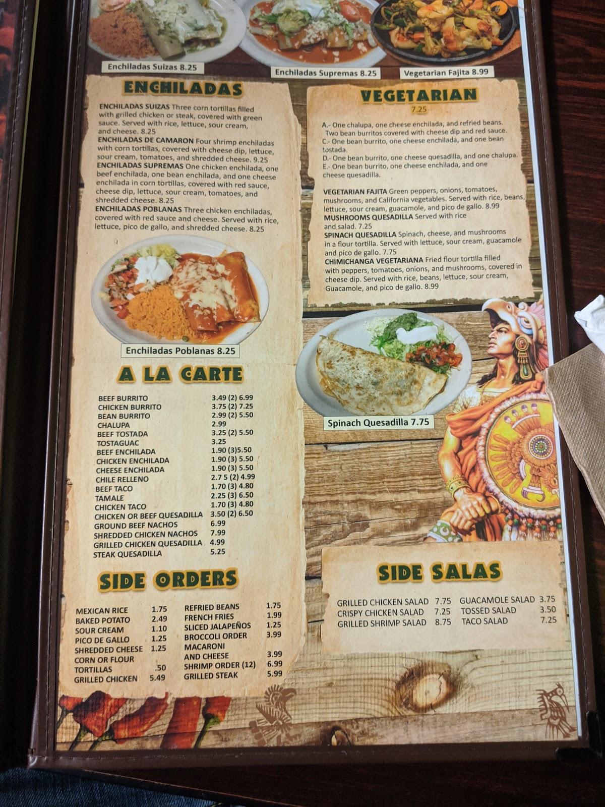 Menu at El Azteca Mexican Grill restaurant, Sneedville