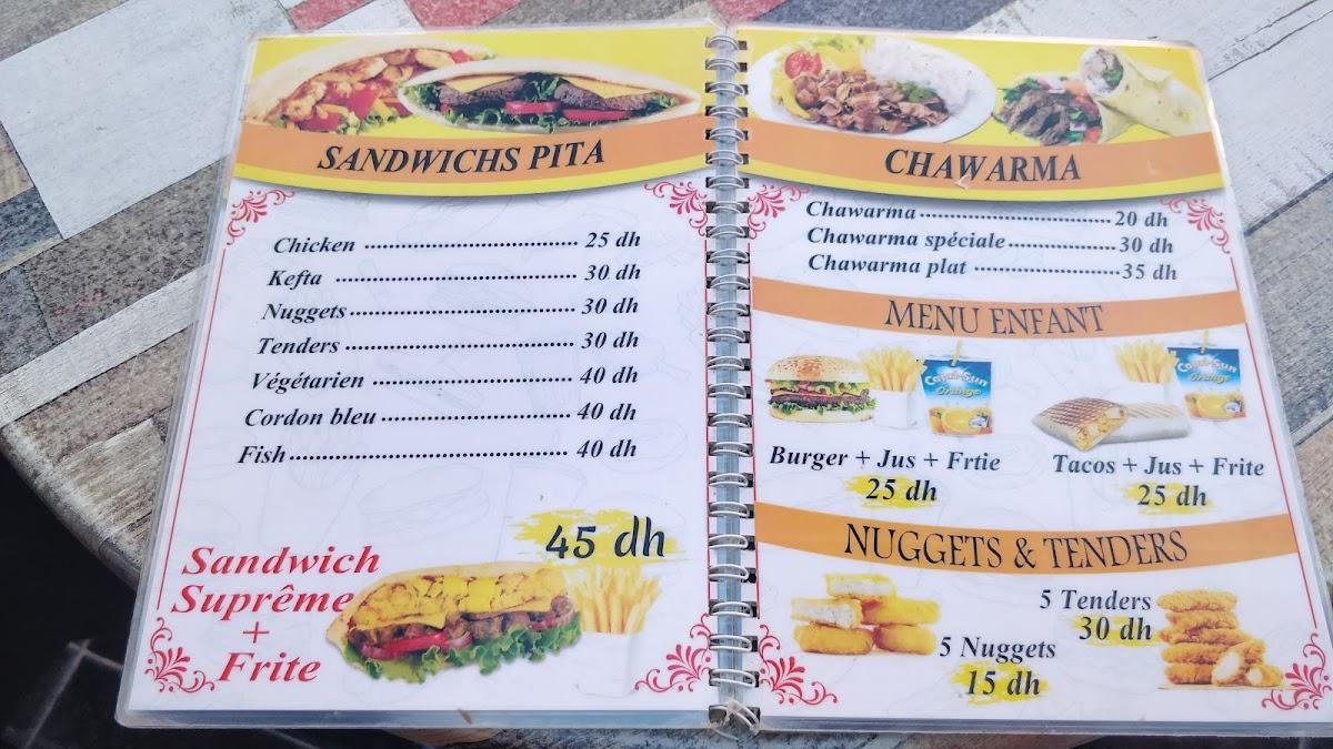 Menu at Kech food restaurant, Marrakesh, Rue Sidi Boulabada