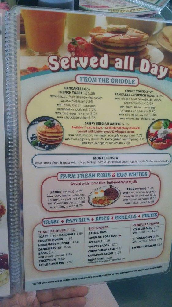 Menu at Bethlehem Diner restaurant, Allentown