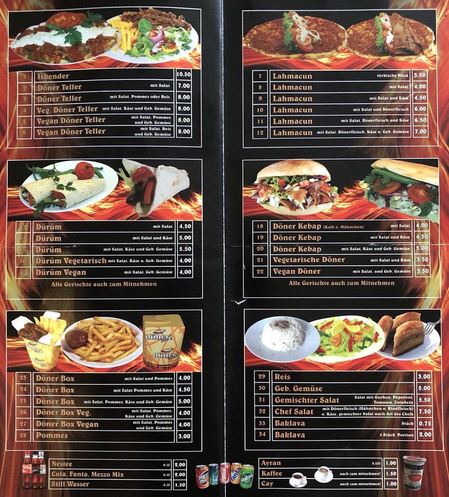 Menu at Imbiss Lokanta fast food, Bamberg