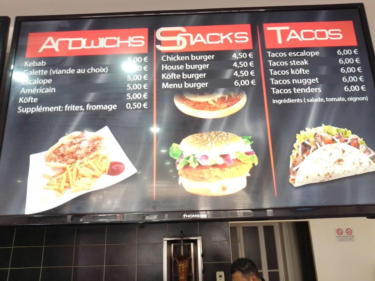 Menu at Kebab House restaurant, Bourg-en-Bresse