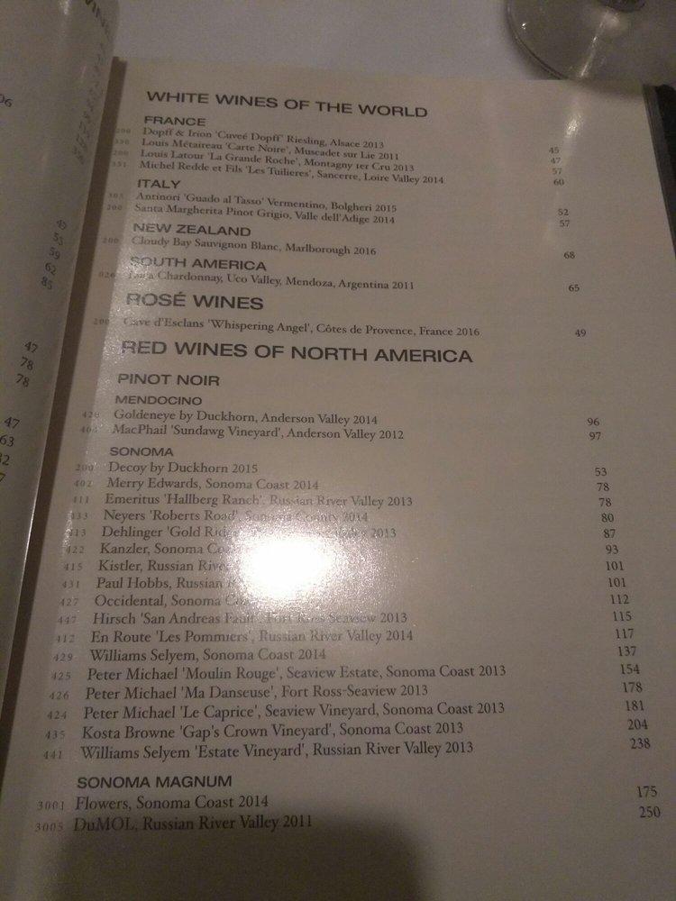 Menu at 555 East American Steakhouse, Long Beach