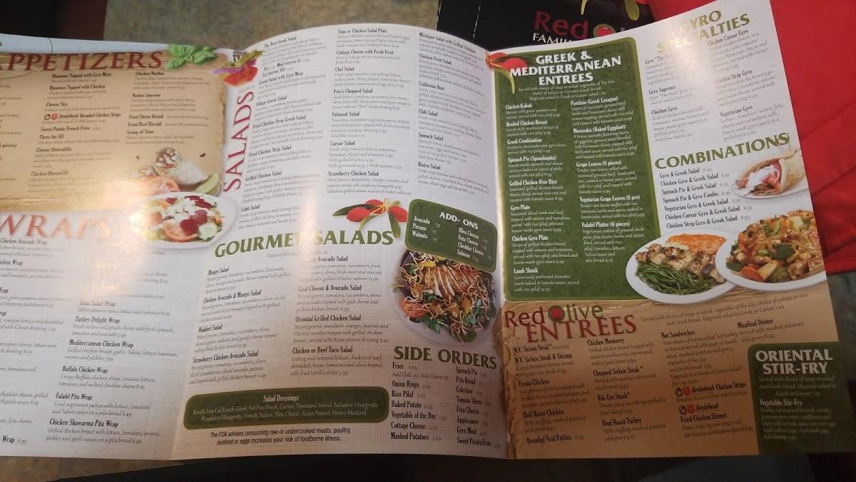 Menu at Red Olive Restaurant St Clair Shores, Saint Clair Shores ...