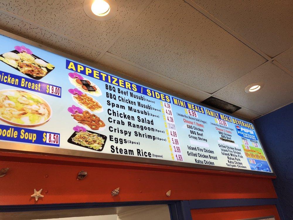 Menu at Sunshine Hawaiian Bbq, Lodi
