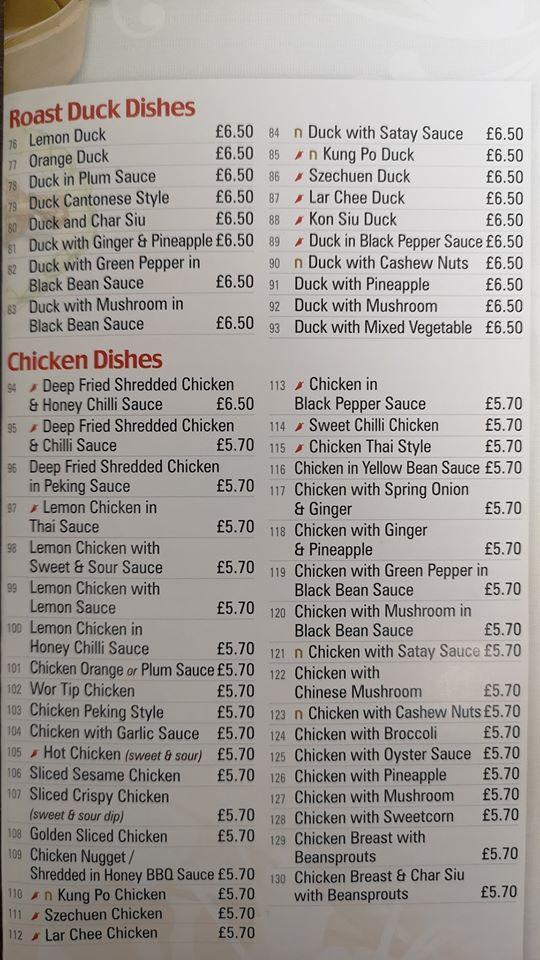 Menu at Amber Chinese Takeaway fast food, Galashiels