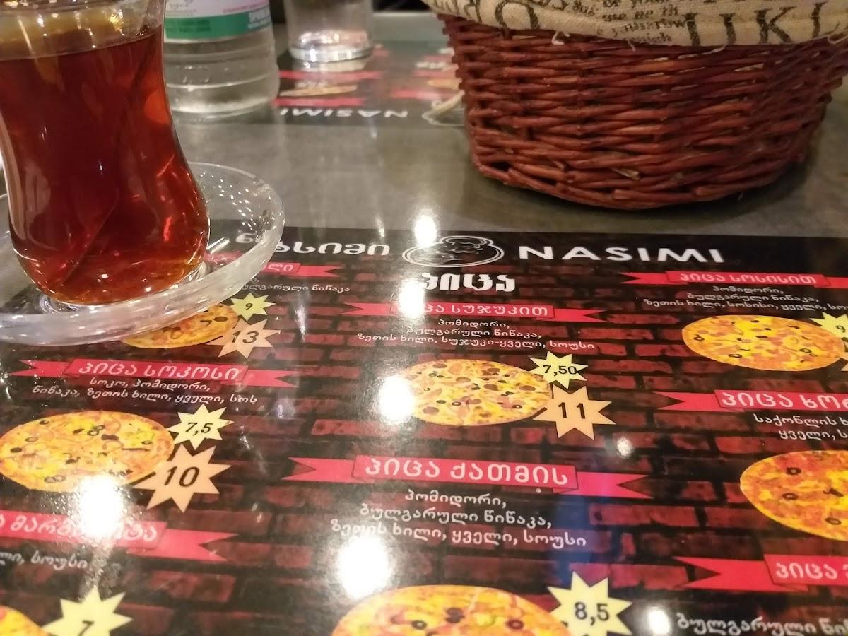 Menu at Nasimi restaurant, Tbilisi, 116 Davit Aghmashenebeli Ave