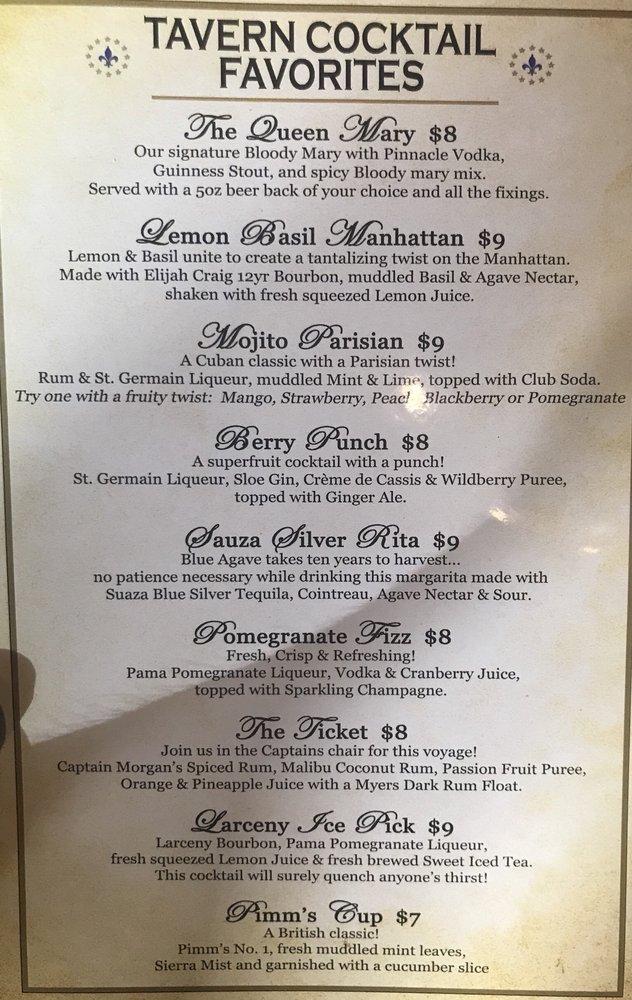 Menu at Park Lane Tavern of VB Kempsville pub & bar, Virginia Beach