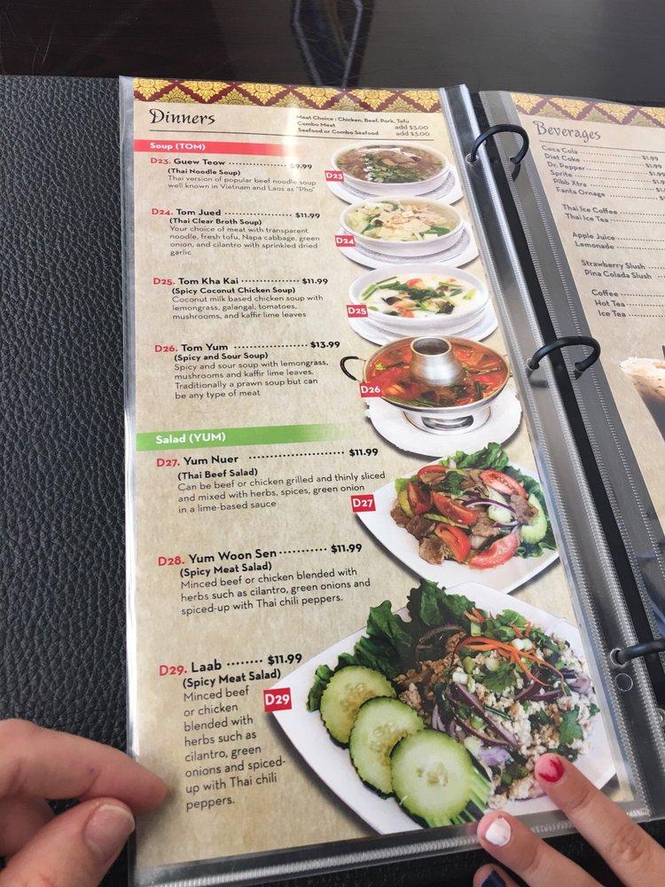 Menu at Yum Thai restaurant, Fort Wayne