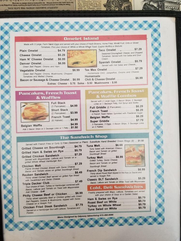 Menu at Benbrook Cafe, Fort Worth