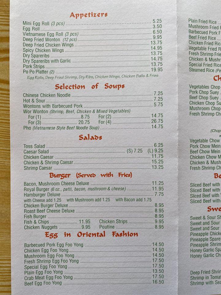 Menu at Canton Chinese & Western Restaurant, High Level