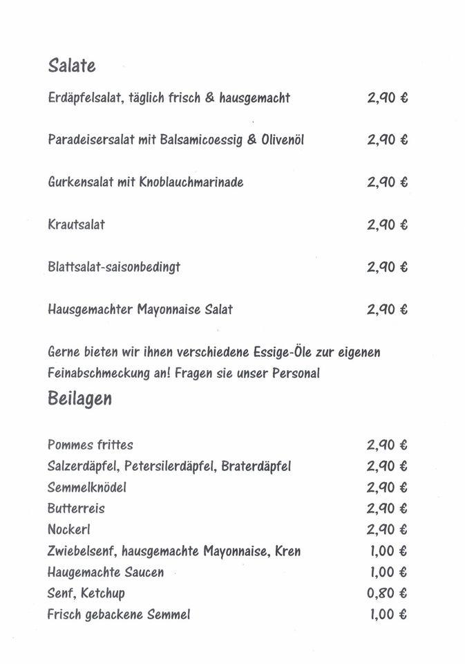 Speisekarte von Paulis Kuchl restaurant, Wien