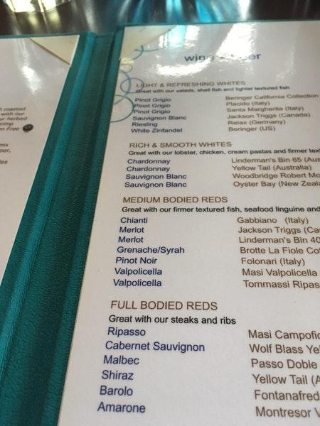 Menu at Fishbowl Restaurant, Timmins