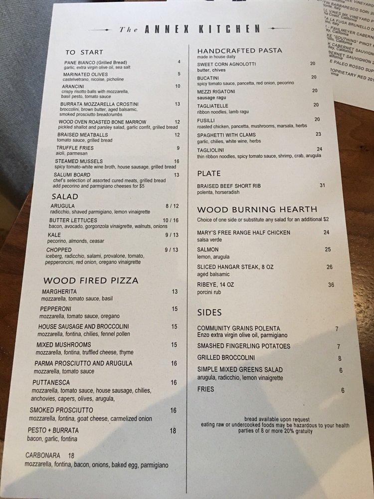 Menu at The Annex Kitchen pub & bar, Fresno