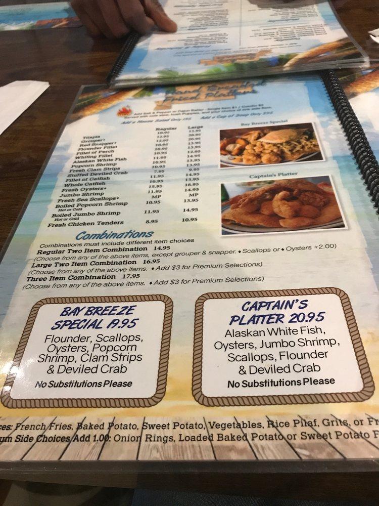 Menu at Bay Breeze Seafood restaurant, Lilburn