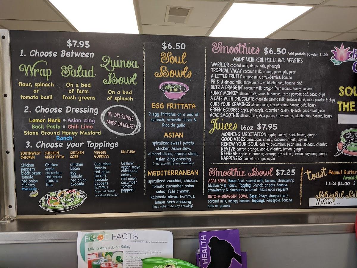Menu at Revive Cafe - serving local, organic, healthy, vegan and gluten ...