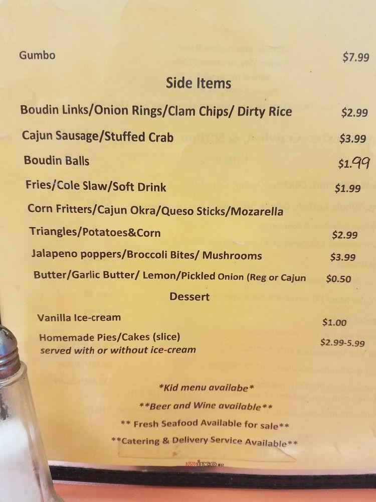 Menu at Seafood Garden restaurant, Forrest City