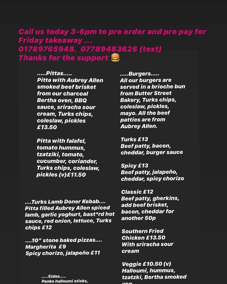 Menu at The Turks Head pub & bar, Alcester