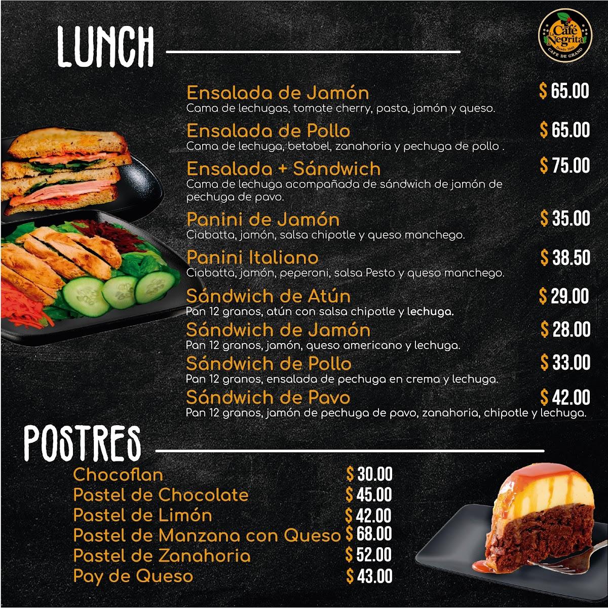 Menu at Café La Negrita- Nuevo Mxli., Mexicali, Blvd. Lázaro Cárdenas ...
