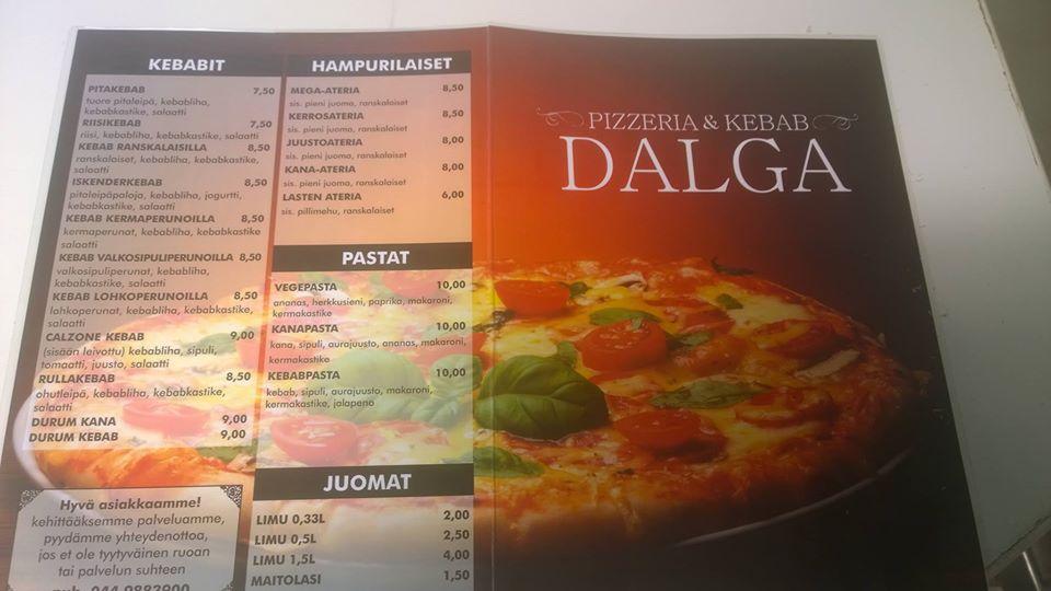 Menu at Dalga Pizzeria & Kebab Pyhäsalmi, Finland