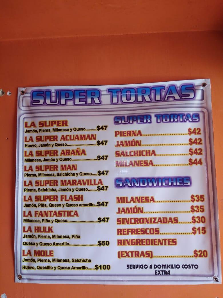Menu at Super Tortas restaurant, Chicoloapan de Juárez, Av. Real de San ...