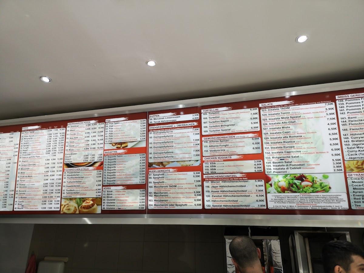 Speisekarte von Tadim Döner & Pizza, Krefeld