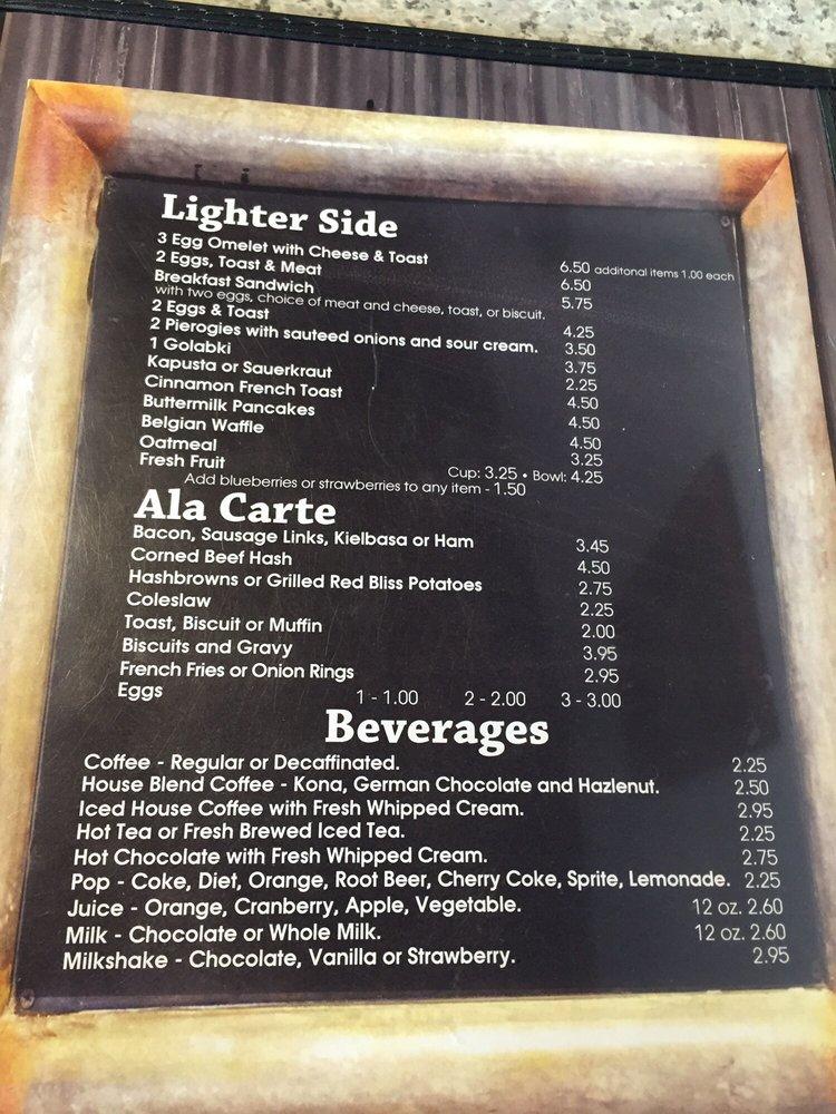 Menu at Westsider Cafe, Grand Rapids