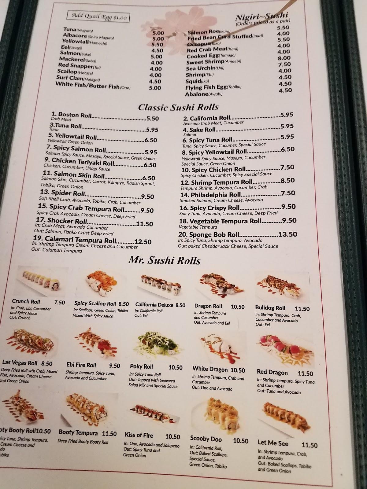 Menu at HAHA Sushi restaurant, Fresno