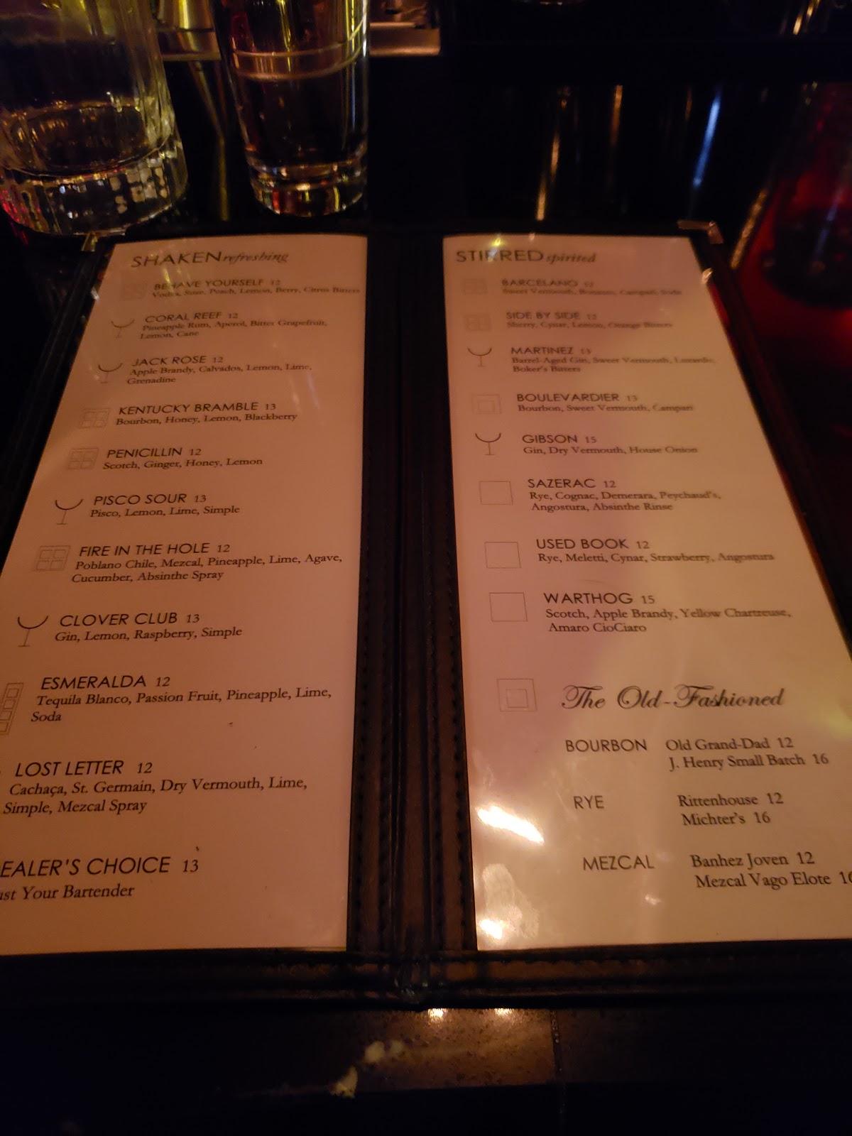 Menu at Love Street pub & bar, Chicago