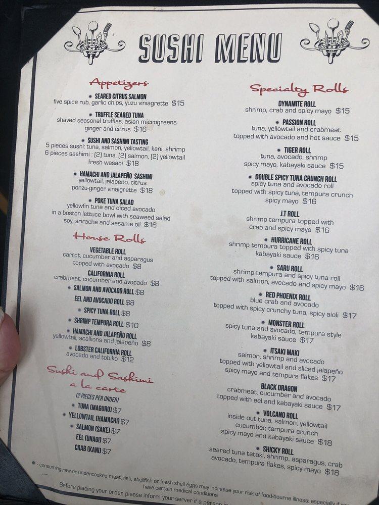 Menu at Mill Pond House steakhouse, Centerport
