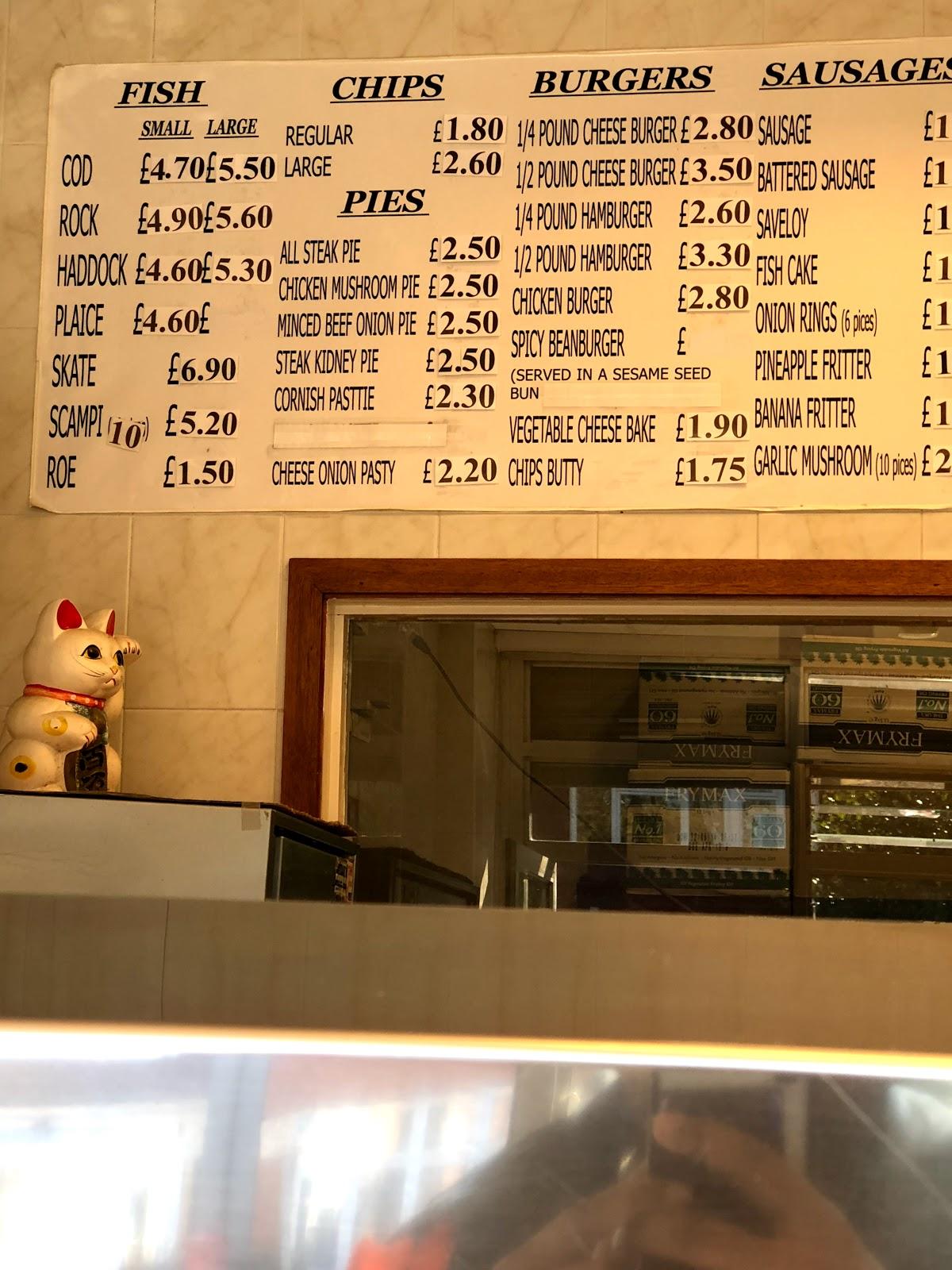 Menu at Seahorse restaurant, Sutton, 124 Church Hill Rd