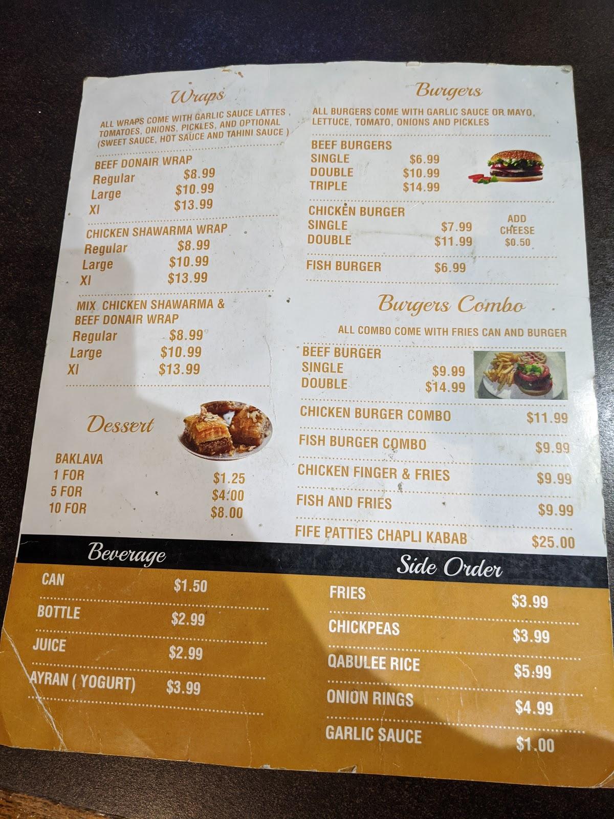 Menu at Alibaba Kabob House Inc restaurant, Calgary
