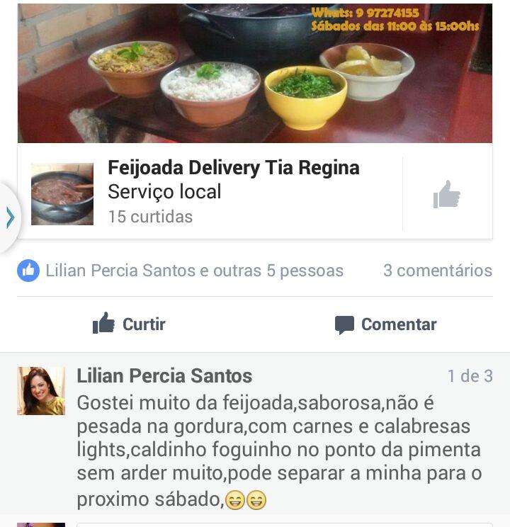 Menu at Feijoada à Lenha Tia Regina restaurant, Campinas