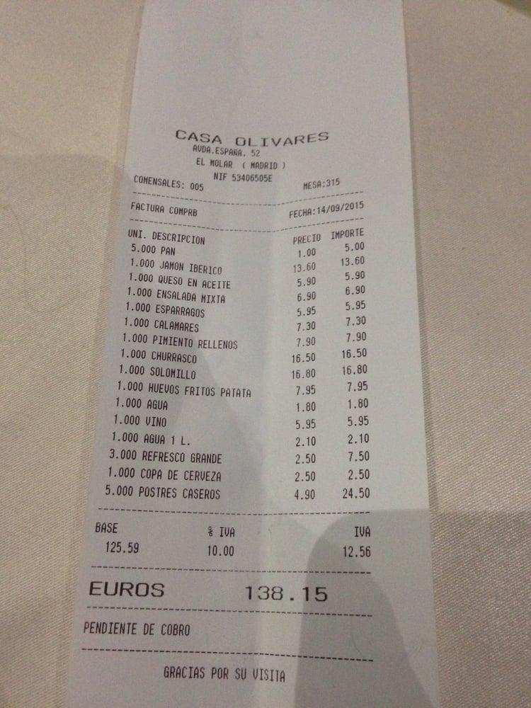 Menu at El Bodegon de Olivares steakhouse, El Molar, Calle de Sta ...