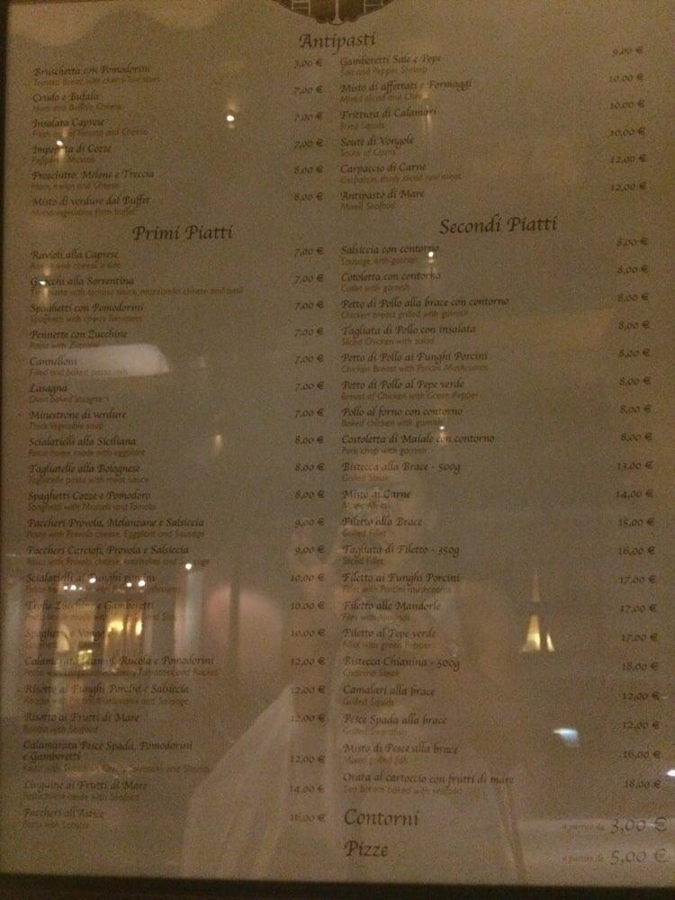Menu at Il Ritrovo restaurant, Positano