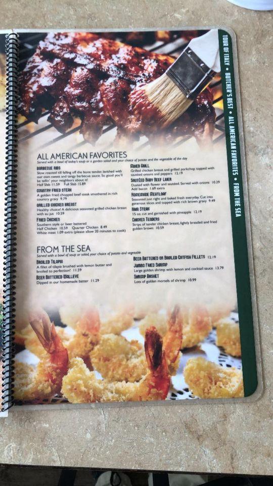 Menu at Spring Garden Restaurant, Taylorville