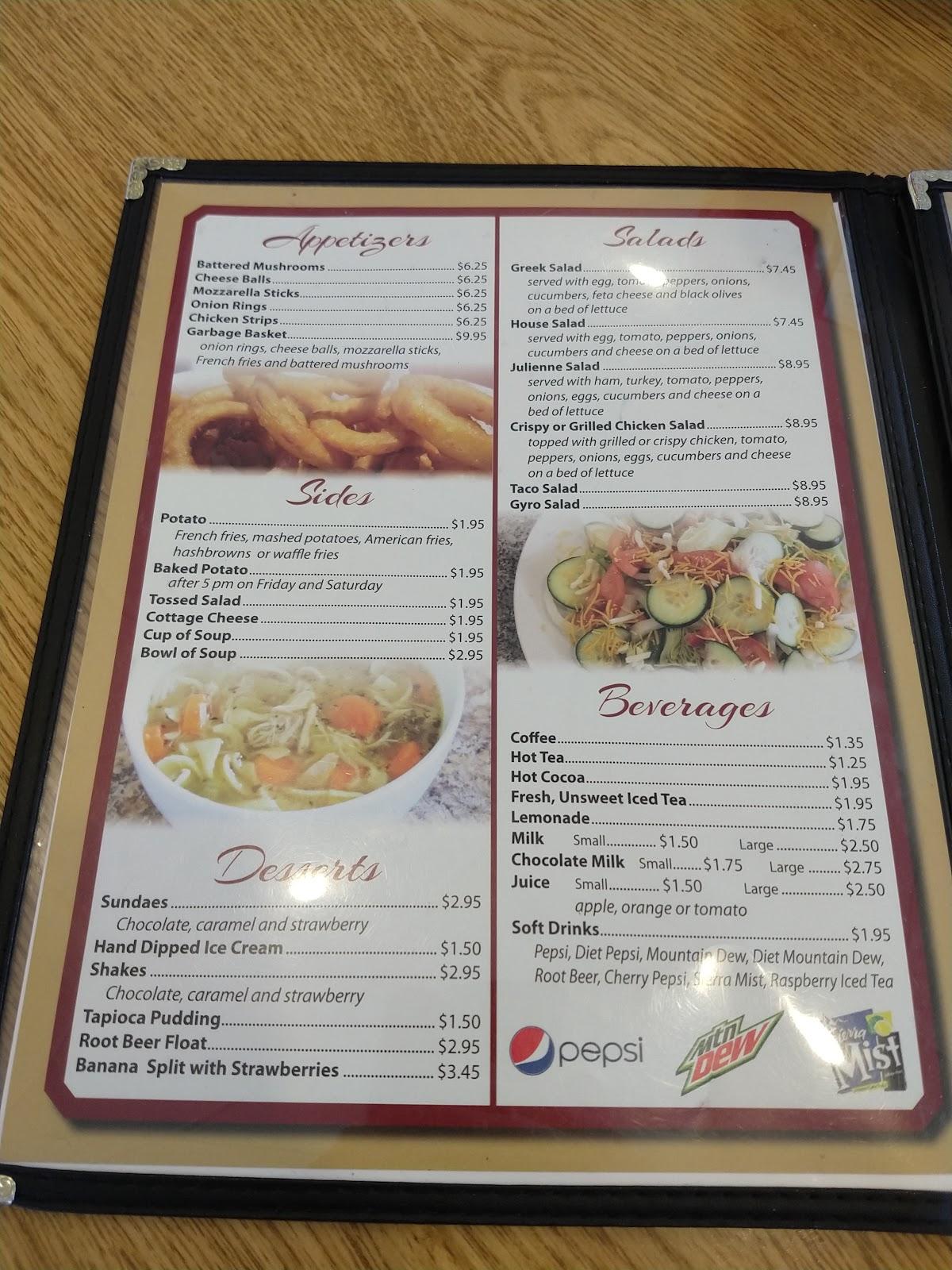Menu at Red Roof Diner restaurant, Peosta
