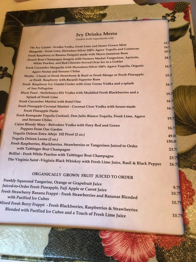 Menu at The Ivy pub & bar, Los Angeles, 113 N Robertson Blvd