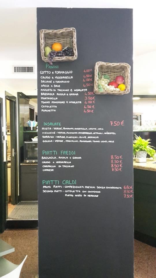 Menu at Green Bar, Aosta