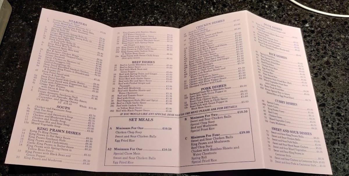 Menu at Lovely's of Hawkhurst fast food, Cranbrook
