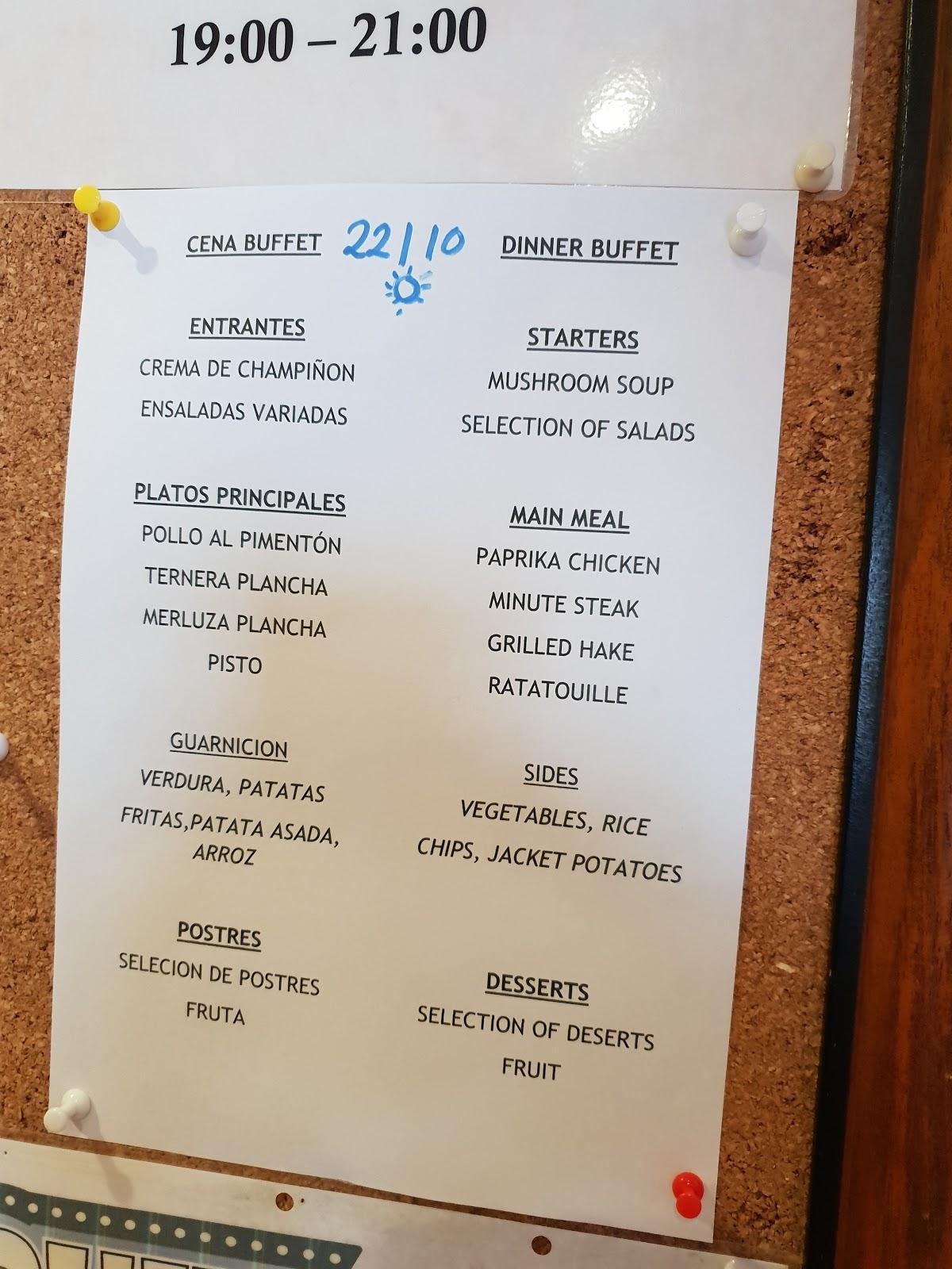 Menu at The Prince restaurant, Kirkcaldy