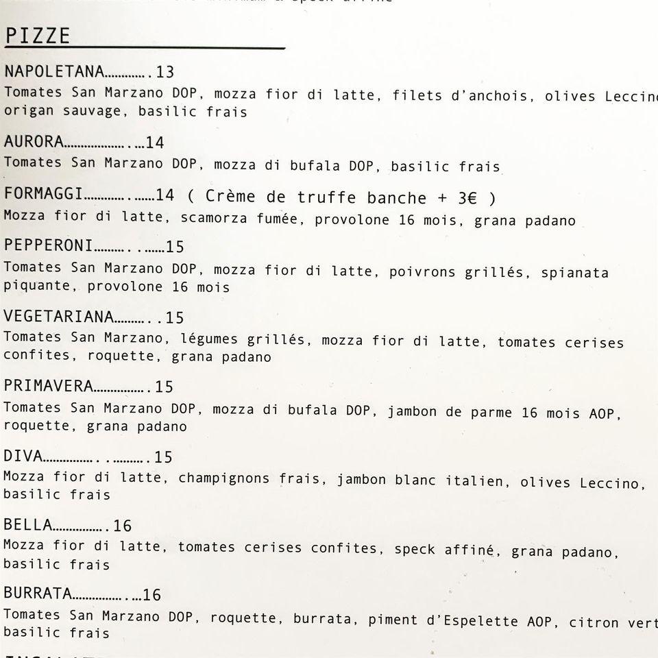 Menu at Ami restaurant, Besançon