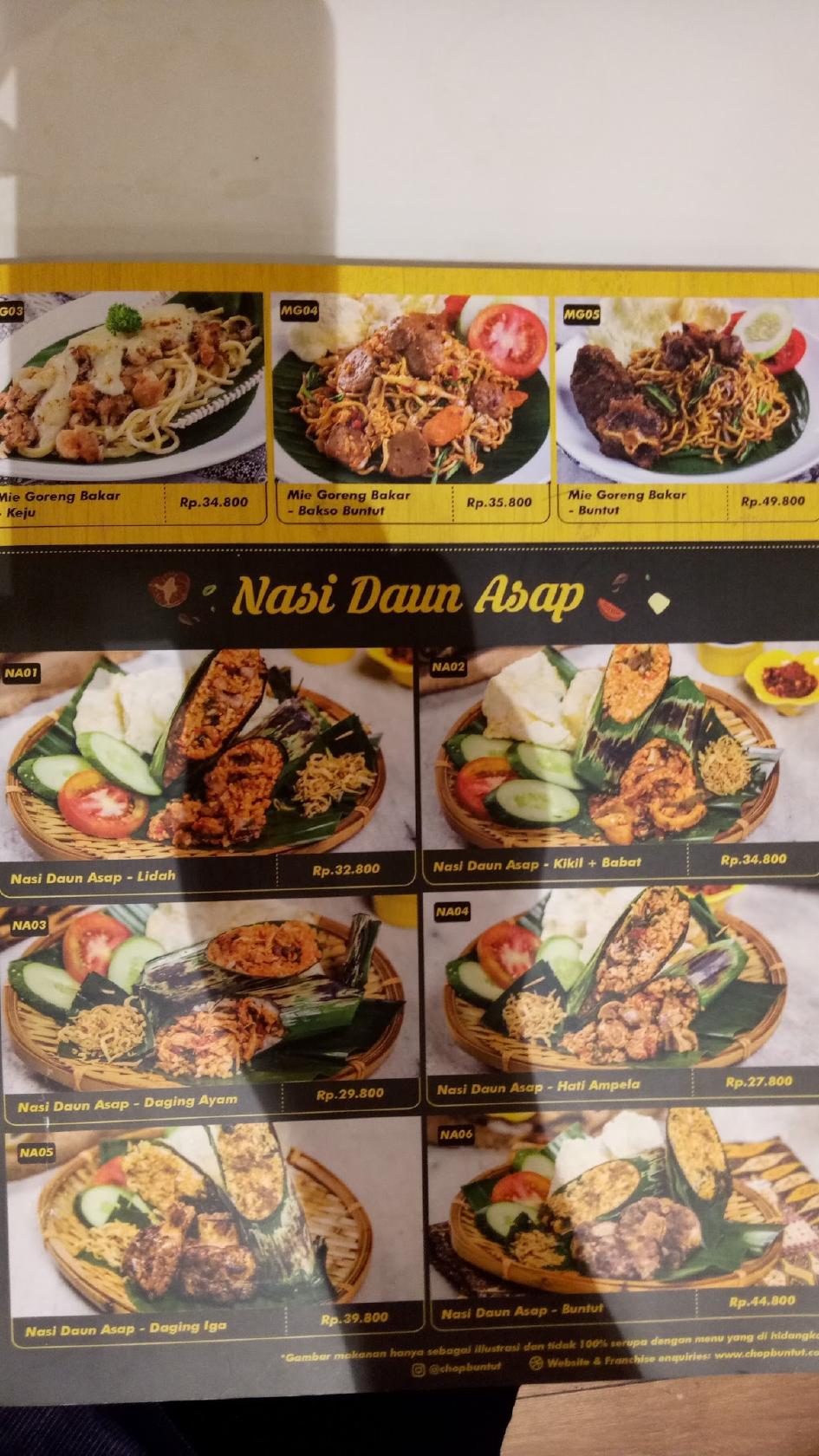 Menu at Chop Buntut Cak Yo restaurant, Surabaya, Pakuwon Mall lantai B1 #11