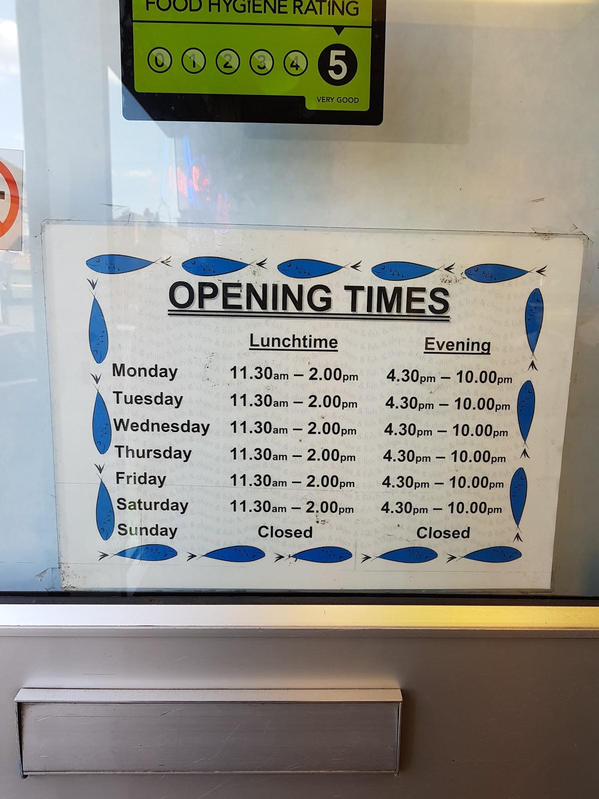 Menu at Church Road Chippy restaurant, Manchester