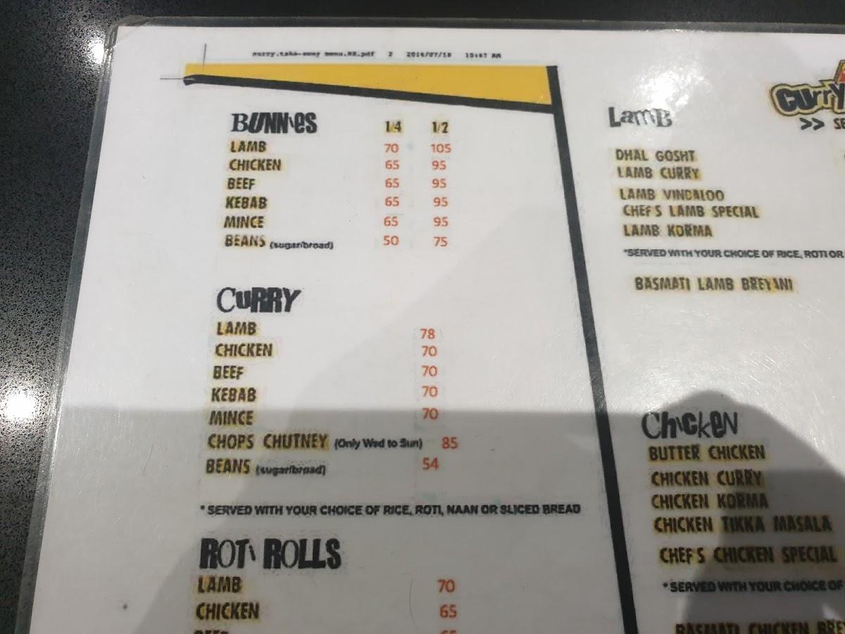 Menu at Currylicious restaurant, Randburg, Currylicious